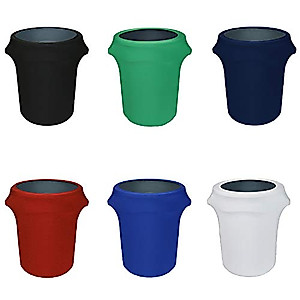 YOUR CHAIR COVERS - 32 Gallon Stretch Spandex Fitted Trash Can/Waste Container Cover - Black
