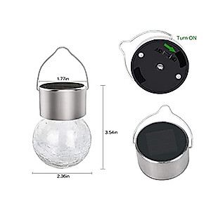 lynn White Solar LED Hanging Light,Glass Ball Lighting for Garden Home Wall Decor