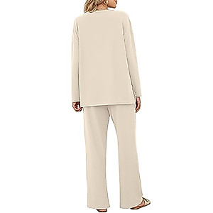 XIEERDUO Womens Loungewear Set,Jogging Suits for Women 2 Piece Outfits Beige XL