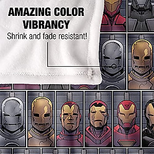 Marvel Iron Man Blanket, 36"x58", Collection of Iron, Silky Touch Super Soft Throw Blanket