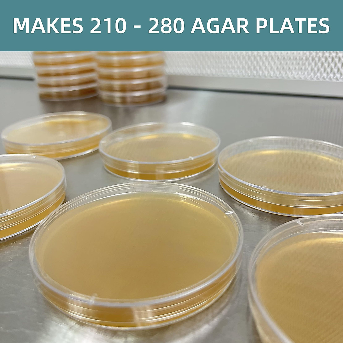 142 Grams Nutrient Agar Powder, Makes Over 210 to 280 Agar Petri Dishes, Easy to Use, Suitable for Scientific Research, Educational Experiments or Detection of Microbial Pollutants