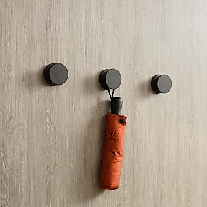 GUDEE Ran Bamboo Wall Mount Round Hooks, Heavy Duty Modern Decorative Durable Hanger for Hanging Bags, Shoes, Towels, Accessories and More in Foyer, Kitchen, Bedroom, Closet in Color Brown