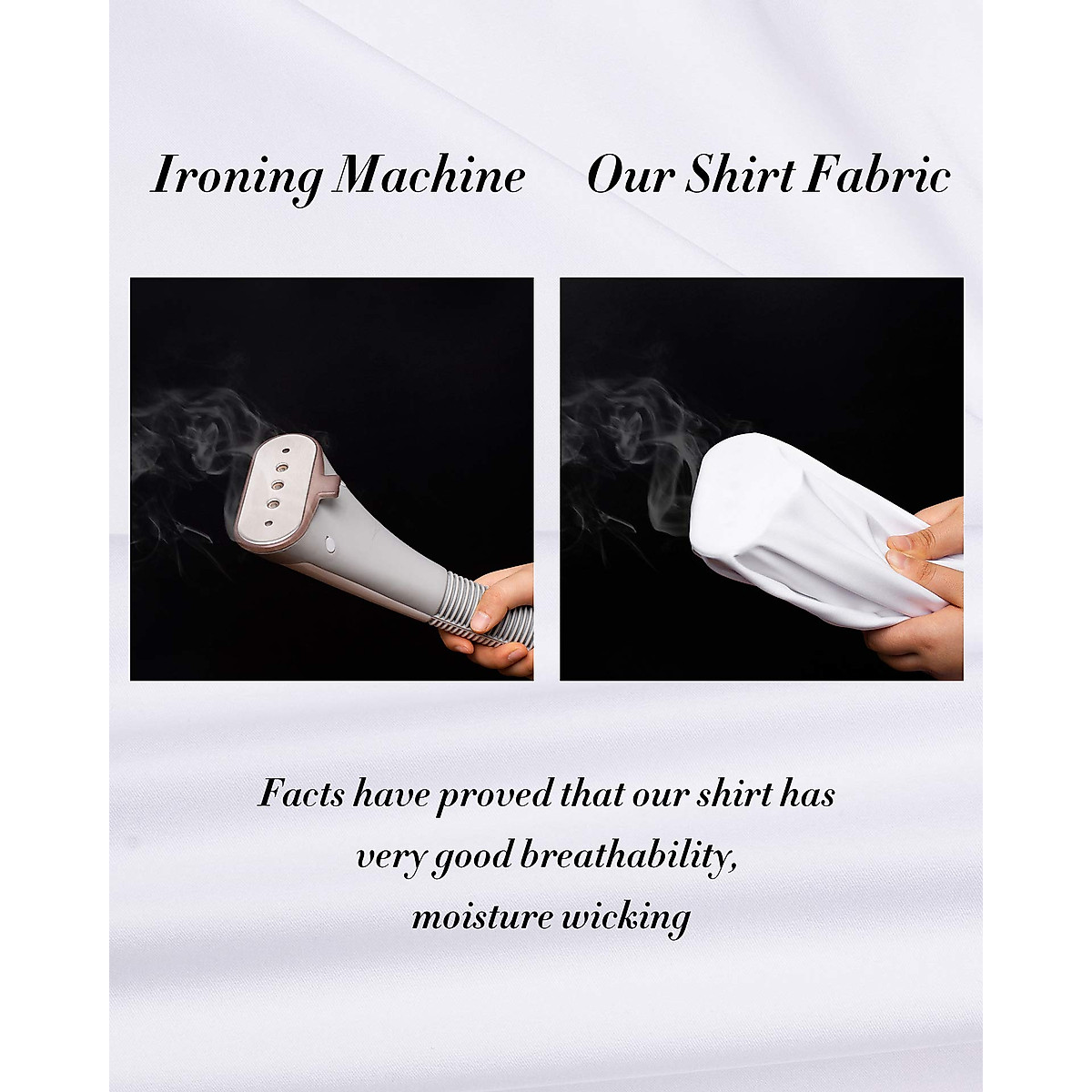 J.VER Men's Casual Long Sleeve Stretch Dress Shirt Wrinkle-Free Regular Fit Button Down Shirts White Black