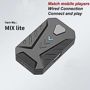 One-Handed RGB Gaming Keyboard Mouse and Converter Combo, Wired 39 Keys LED Backlit Keyboard, 6 Keys Gaming Mouse and Converter Set for PS4, for Switch and PC(Black)