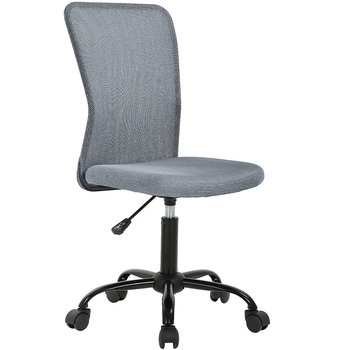 Ergonomic Office Chair Mesh Computer Chair Small Desk Chair Back Support Lumbar Support Modern Executive Adjustable Chair Mid Back Task Rolling Swivel Chair with Wheels Armless (Grey)