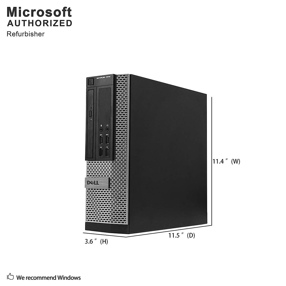 Dell Optiplex 7010 Small Form Factor Business Desktop Computer, Intel Quad Core i5-3470 up to 3.6GHz, 16G DDR3, 500G, DVDRW, WiFi, BT, DP, VGA, Win 10 Pro 64 Supports English/Spanish/French (Renewed)