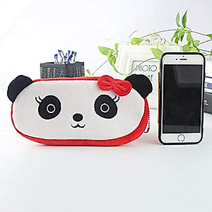 HSYHERE Creative Cute Lovely Funny Happy Animals Bear Frog Face Fruit Strawberry Watermelon Soft Stuffed Surface Clothes Zipper Pencil Box Pencil Case Pencil Holder Pouch Pen Bag - Strawberry Rabbit