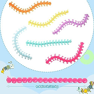 24 Pcs Fidget Worm Stretchy Strings Toy Caterpillar Worms Fidget Squishy Sensory Toy for Kids and Adults with Anxiety Stress, ADD, ADHD or Autism, Relaxing Toys (Worm, 9.84 Inch)