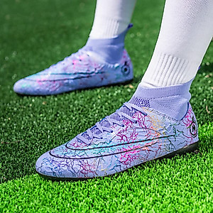 DHOVOR Men's Women's Soccer Shoes Youth Football Cleats Unisex Adult Athletics Football Trainers FG/TF Football Cleats Teenagers Football Cleats