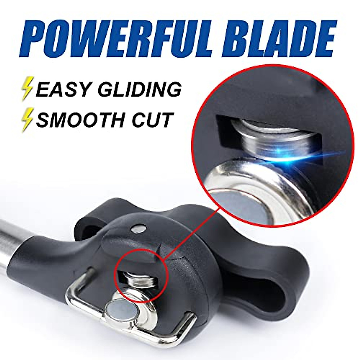 PrinChef Can Opener Smooth Edge, No-Trouble-Lid-Lift Manual Can Opener with Magnet, Side-Cut Safety Can Opener Smooth Edge, with Sharp Blade | Rust Proof Stainless Steel Can Openers, Heavy Duty