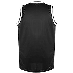 MESOSPERO Blank Basketball Jersey Reversible Men's Mesh Athletic Sports Shirts Training Practice S-3XL (XX-Large, Black)