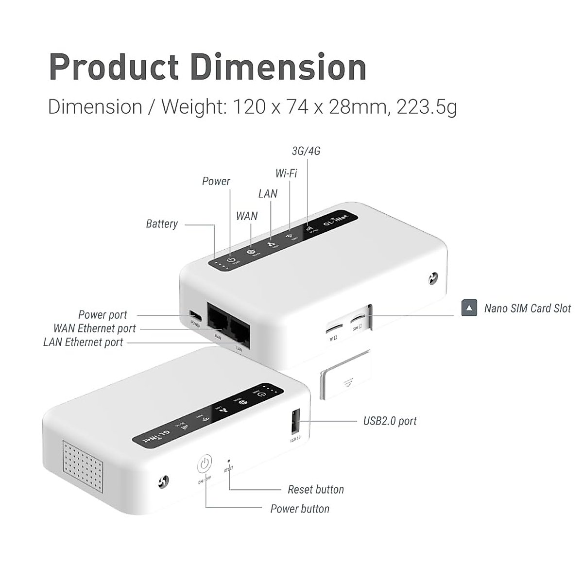 GL.iNet GL-XE300 (Puli) 4G LTE Industrial IoT Gateway, T-Mobile Only, Router/Access Point/Extender/WDS, OpenWrt, 5000mAh Battery, OpenVPN, Remote SSH, WPA3, IPv6 (EC25-AF), for North America only