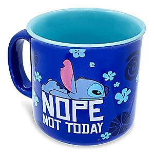 Disney Lilo & Stitch Nope Not Today Ceramic Camper Mug | Holds 20 Ounces