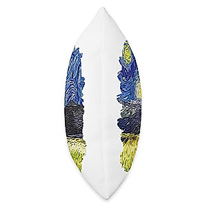 Belgian Malinois Gift for Men Women & Youth Starry Night Impressionist-Dog Art Belgian Malinois Throw Pillow, 18x18, Multicolor