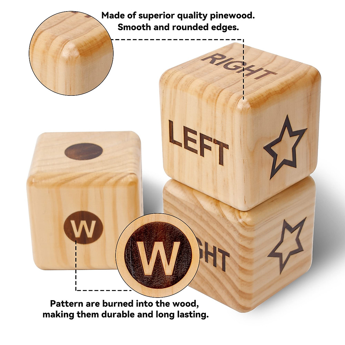 Juegoal Giant Dice Game, Wooden Lawn Dice Games for Kids Adults Family
