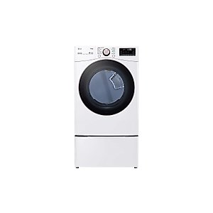 LG 7.4 Cubic Feet Ultra Large Capacity Smart Wi-Fi Enabled Front Load Gas Dryer with TurboSteam Technology and Built-In Intelligence (White)