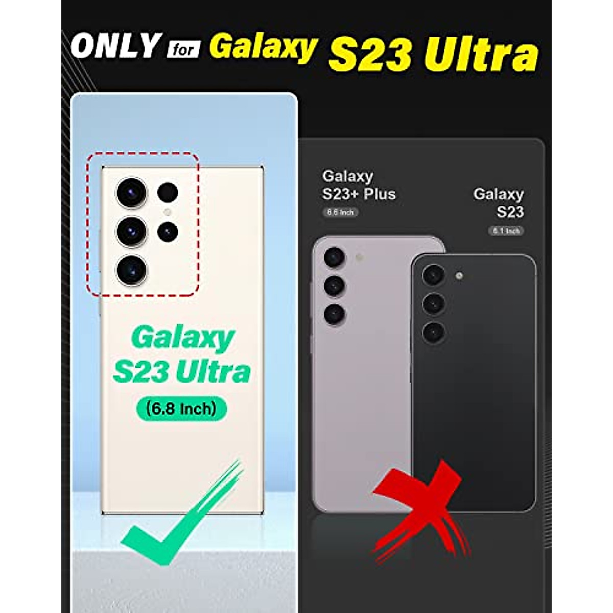 TUCCH Wallet Case for Galaxy S23 Ultra 5G, [TPU Shockproof Interior Case] Kickstand [RFID Blocking] Card Slot, Magnetic PU Leather Folio Cover Compatible with Galaxy S23 Ultra 5G 6.8-Inch 2023, Black