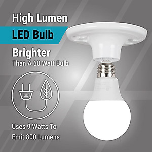 GT-Lite A19 LED Light Bulbs 10 Packs, 60W Equivalent, 5000K Daylight, 9W 800 Lumens LED Bulbs, E26 Base Standard Light Bulbs