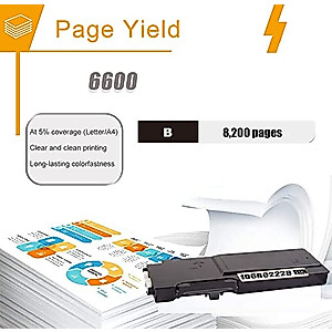 6600 Compatible 106R02228 Black Toner Cartridge Replacement for Xerox Phaser 6600 WorkCentre 6605 Printer Toner.(2Pack)