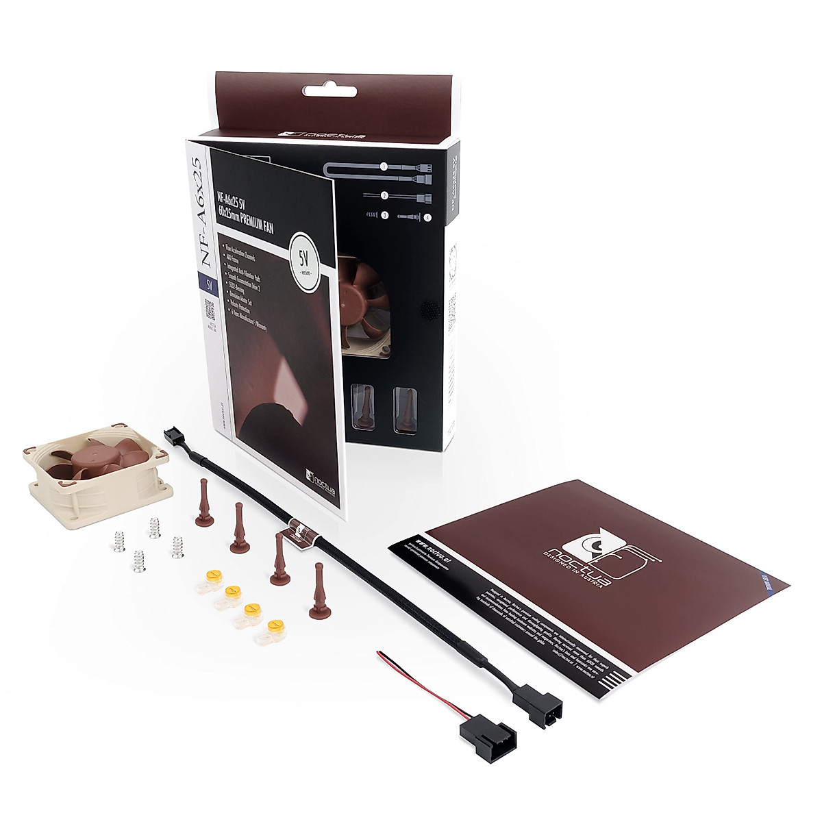 Noctua NF-A6x25 5V, Premium Quiet Fan, 3-Pin, 5V Version (60mm, Brown)