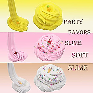 Butter Slime Kit for Girls 3 Pack,Party Favors Stretchy and Non-Sticky, Stress Relief Toy for Boys,Soft DIY Slime