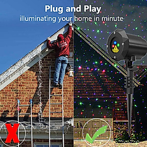 Poeland Garden Lights Moving Laser Christmas Lights Firefly Star Projector for Home and Garden
