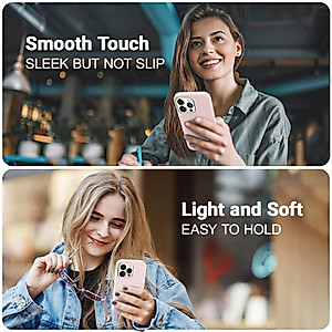 AOTESIER Shockproof Designed for iPhone 14 Pro Max Case, [Food Grade Silicone] [Military Drop Protection] with Anti-Scratch Lining Protective Phone Case for 14 ProMax, 6.7 inch, Chalk Pink