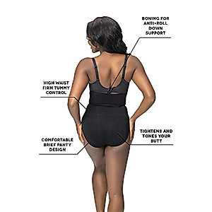 ROBERT MATTHEW Radiance Women's Shapewear High-Waist Brief (2XL, Black)