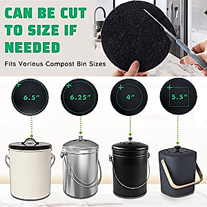 Charcoal Filters for Compost Bucket, 12 Pack Compost Filters for Kitchen Compost Bin Pail Replacement Filter Countertop Home Bucket Refill Sets, Round