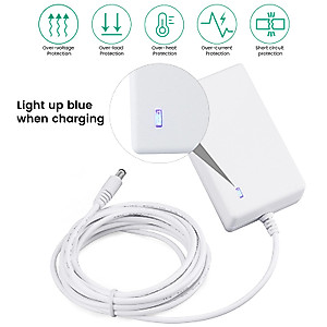 YEAOI 10 ft Power Cord for 4moms mamaRoo 4, 12V 3A Charger for RockaRoo Baby Swing, AC Adapter, White