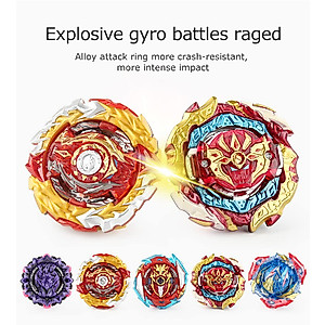 GOIJRER Metal Master Fusion Gyro Toys for Kids, 5 Pieces Battling Top Battle Burst High Performance Set with 2 Launchers