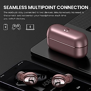 TRANYA T6 Wireless Earbuds with Qualcomm aptX Adaptive Audio, CVC 8.0 Noise Reduction Bluetooth Earphones, Multipoint Connection, Customized APP, IPX5 Waterproof Headphones for Sports