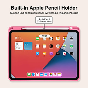 LovRug iPad Air Case (M2) 2024, 11 Inch with Pencil Holder, Soft TPU Back Smart Protective Cover (Watermelon Red)