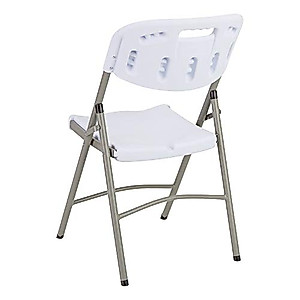 Norwood Commercial Furniture Blow-Molded Plastic Folding Chairs for Indoor/Outdoor Events, Commercial Event Chairs with 400-lb. Weight Capacity, Set of 4, White