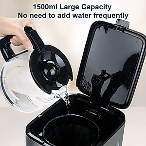 Gardcare 10-Cup Coffee Maker with Smart Touch Screen, 24-hour Programmable Coffee Machine, Stainless Steel Glass Carafe Pot with Brew Strength Control, Automatic Anti-Drip System, Black