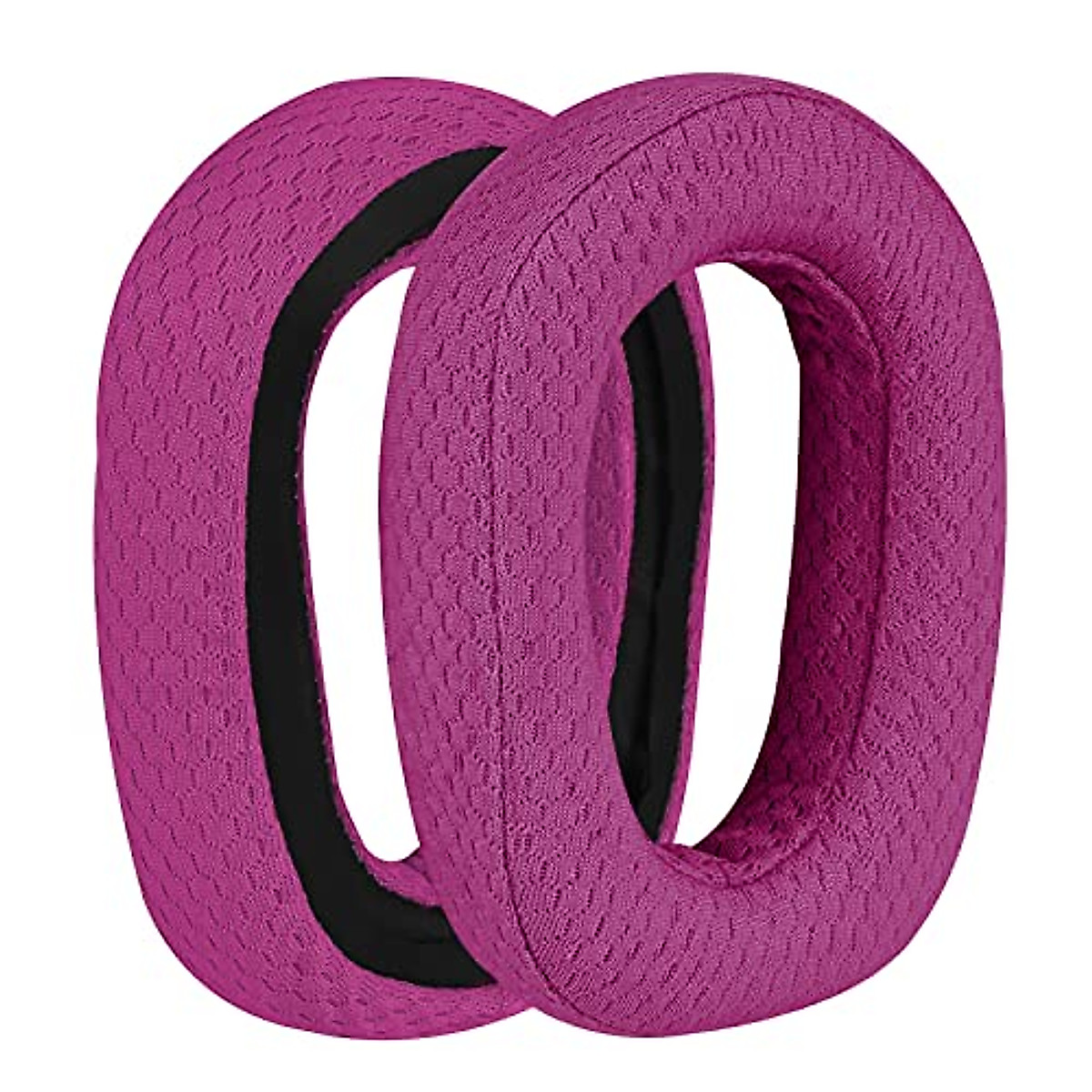 Geekria Comfort Mesh Fabric Replacement Ear Pads for Logitech G435 G335 Headphones Ear Cushions, Headset Earpads, Ear Cups Repair Parts (Red)