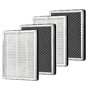 LINNIW 4 Pack MA-25 Replacement Filter Compatible with MA-25 3-in-1 Filters, True HEPA and Activated Carbon (2 Set, 4 Pack