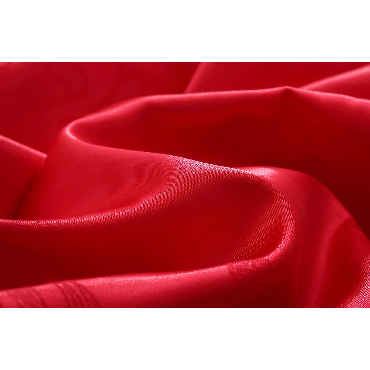 I-MART King Size Chinese Wedding Red Bedding Set, Asian Bedding with Dragon and Phoenix Bird Embroidery Duvet Cover Set of 4