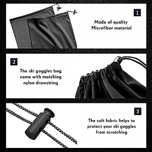 6 Pieces Adult Toy Storage Bag Microfiber Ski Goggle Bag Sunglasses Pouch Case Foldable Adjustable Drawstring Bag (7 x 9.8 Inch)