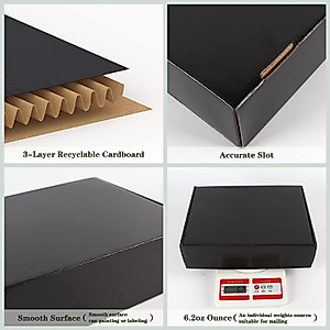 EXYGLO Shipping Cardboard Boxes for Small Business, Packing and Mailing, 12x9x3 - Pack of 20, Black