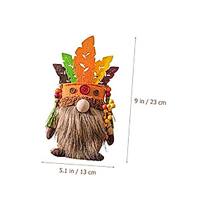 Abaodam 6 Pcs Dwarf Chief Ornaments Thanksgiving Plush Decor Holiday Gnomes Thanksgiving Gnome Decorations Fall Table Centerpieces Denmark Norway Nisse Doll Tom Halloween Foam Elder