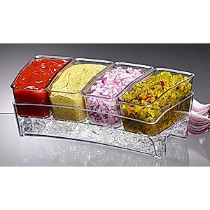 Prodyne Acrylic SB-6 Condiment Bar On Ice, Clear