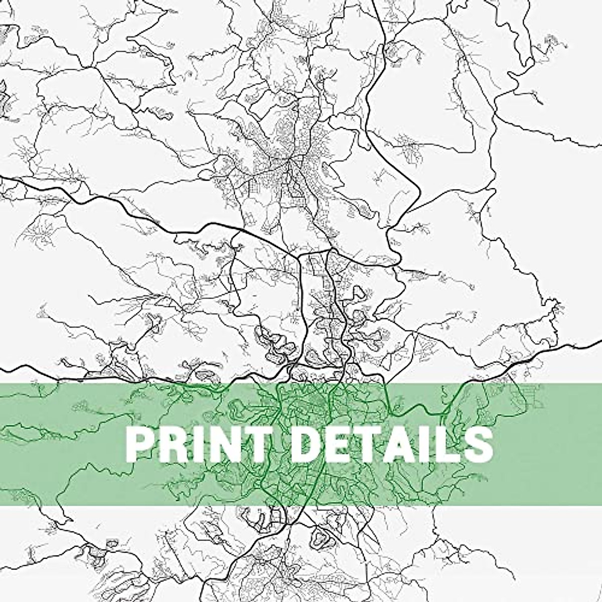 Dear Mapper Jerusalem View Abstract Road Modern Map Art Minimalist Painting Black and White Canvas Line Art Print Poster Art Print Poster Home Decor (Set of 3 Unframed) (12x16inch)