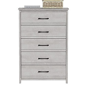 Galano Kellie 5 Drawer Dresser - Dressers - Dressers & Chest of Drawers - Dresser for Bedroom - Dresser Organizer - Tall Dresser - Wood Dresser - Ultra Fast Assembly - Dusty Grey Oak