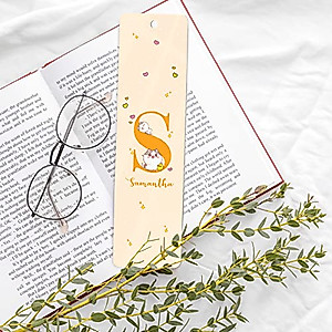 GOLEEX Personalized Initial Bookmark Cat Magnetic Bookmarks Customized Name Letter Page Markers Cute Reading Gifts for Book Lovers Kids Women Girls Students Adults at Christmas