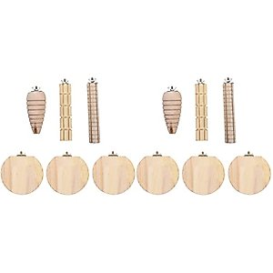 PATKAW Rabbit Toys Rabbit Toys 2pcs Hamster Cage Platform Small Animal Platform for Cage Hamster Wooden Pedals Wood Bird Perch Pedals Set: Small Bird Cage Accessories Bunny Toys