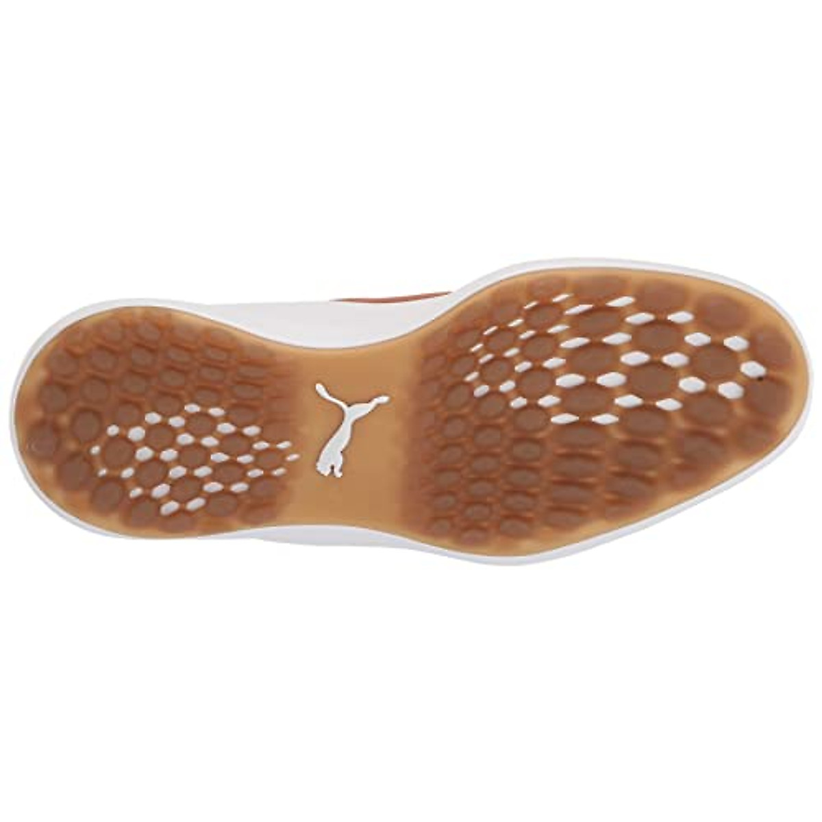 PUMA Men's Ignite Fasten8 Crafted Golf Shoe, Navy Blazer/Gold/Leather Brown, 9.5