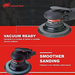 Ingersoll Rand 4151 Random Orbital Air Sander, 3/16" Orbit, 6" Vinyl Pad, 12,000 RPM, 0.2 HP