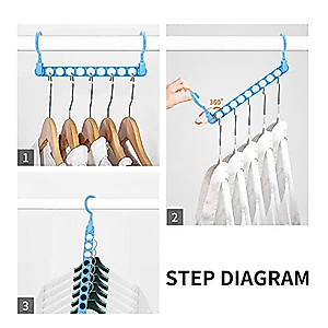 Fancy Home 6 Pack Magic Closet Organizers ,9 Hole Space Saving Clothes Hangers for Heavy Clothes, Closet Organizer Hangers for Dorm Room Essentials, Large