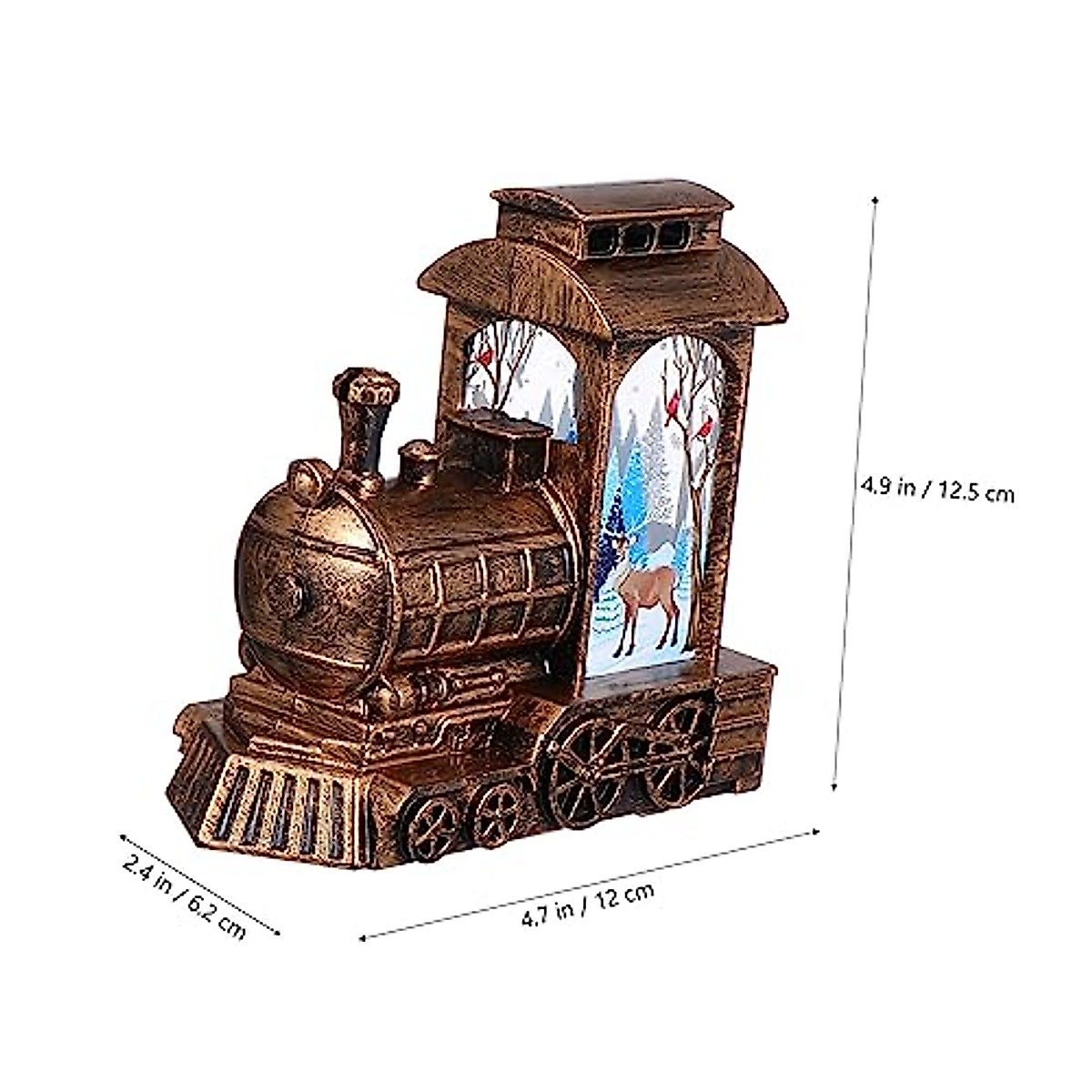 BESTOYARD 1pc Christmas Lights Lighted Snow Globe Lantern Christmas Desktop Light Elk Desktop Light Christmas Decor Christmas Snow Globes Steam Train Plastic Locomotive Elder Desk Lamp